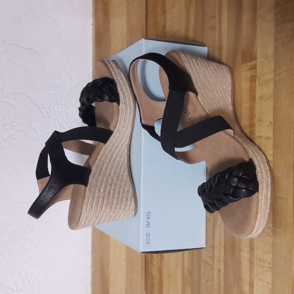 Blue Sol | Shoes | Nwt Blue Sol Camille Braided Wedge Sandals Womans ...